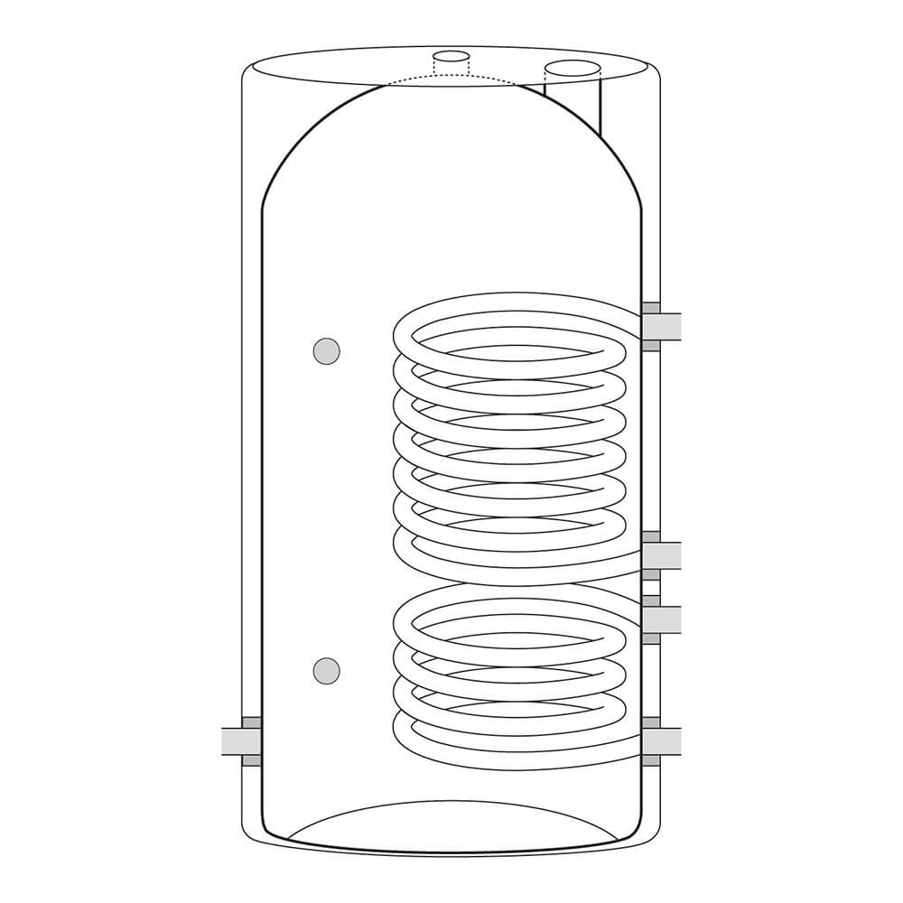 Gledhill Vented Solar Twin Coil Hot Water Cylinder